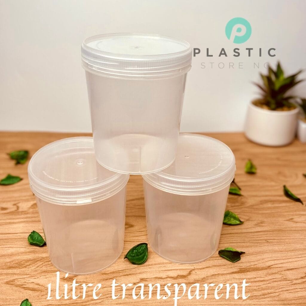 1LTR Supreme Transparent Container (per dozen) - Plastic Store Nigeria