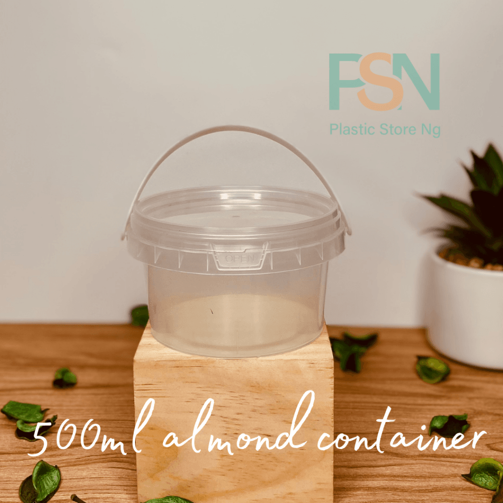 500ml Almond Transparent Container (per dozen) - Plastic Store Nigeria